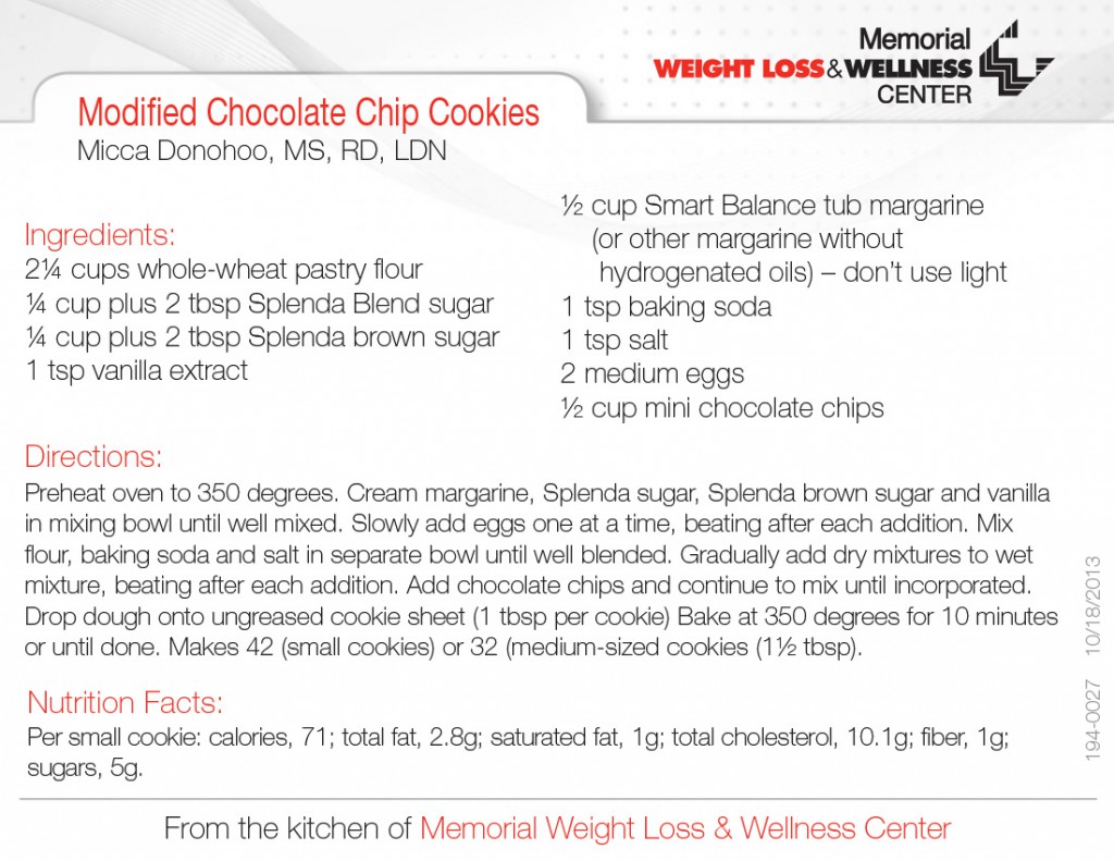 Memorial Health Blog | Healthy Recipe: Modified Chocolate Chip Cookies ...